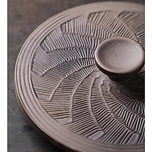 ZHOUXIAO Chinese Tradition Ceramic Tea Canister with Lid,Antique Embossed Texture Porcelain Sealed Tea Storage Jars Tea Tins Can for Kitchen Tea Coffee Condiment Bean for Kit A