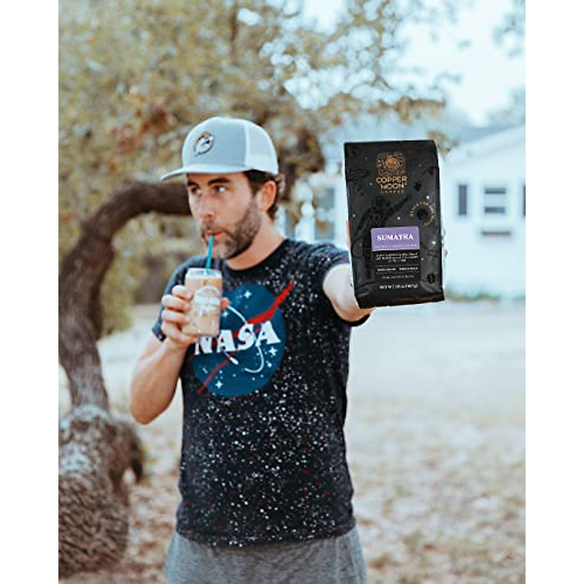 Copper Moon Whole Bean Coffee, Dark Roast, Sumatra Blend, 2 Lb