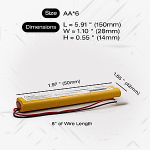 elxjar (2-Pack) 7.2V 600mAh Ni-CD Battery Pack Replacement for Fisher XLT20, PowerSonic A6090-2 A60902 Exit Sign Emergency Light