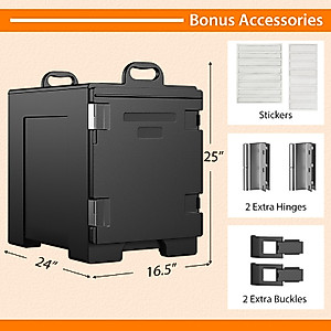 GOFLAME Catering Food Warmers, Hot Boxes Catering for 5 Full-Size Pan, 81 Quart Capacity, Stackable, Handles, Portable Insulated Food Carrier for Family Gathering, Canteen, Restaurant
