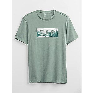 GAP Mens Vintage Logo Short Sleeve T-Shirt T Shirt, Gasoline Green, Large US