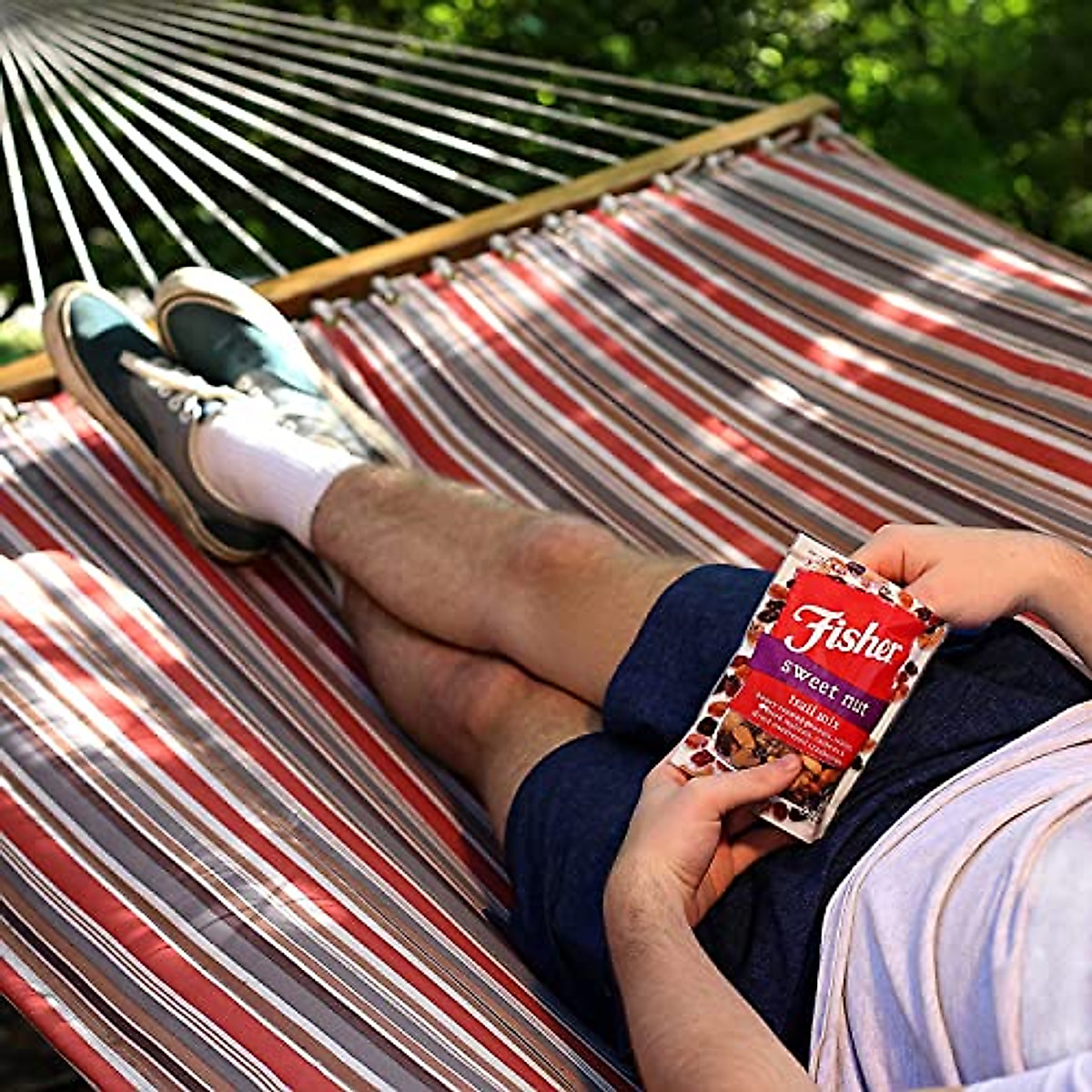 Fisher Snack Sweet Nut Trail Mix, 4 Ounces, Honey Roasted Peanuts, Raisins, Frosted Walnuts, Cashews, Dried Sweetened Cranberries