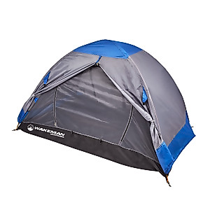 2-Person Backpacking Tent with Waterproof Floor, Rain Fly, Taped Seams and Carry Bag - Lightweight Tent for Backcountry Camping by Wakeman Outdoors