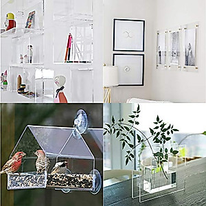 Acrylic Sheet Clear Cast Plexiglass 12x6 inch Square Panel(4mm Thick)- Transparent Plastic Plexi Glass Board for Projects Display, Photo Frame Glass Replacement, DIY Display Projects, Craft, Painting