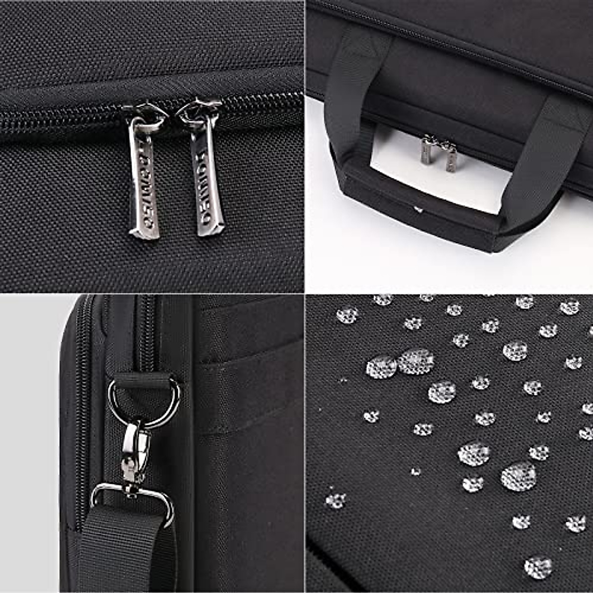 DOMISO 14 inch Laptop Bag Business Briefcase Water-resistant Notebook Messenger Shoulder Bag for 14" MacBook Pro/Lenovo IdeaPad ThinkPad/HP Stream 14 Chromebook 14/ASUS ZenBook,Black