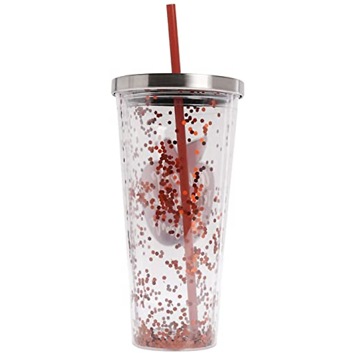 Spoontiques - Glitter Filled Acrylic Tumbler - Glitter Cup with Straw - 20 oz - Stainless Steel Locking Lid with Straw - Double Wall Insulated - BPA Free - Teacher