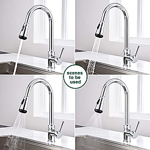 AiHom sink faucet sprayer attachment,Pull Down Faucet Spray Head G 1/2, 4 Function kitchen faucet head, Kitchen Spray Spout Part,Chrome (MALE)