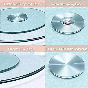 50-120cm Rotating Tray Large Lazy Susan Turntable Silent Serving Plate, Round Tempered Glass Turntable Swivel Tray, 8MM Thick 24" 36" 40" Anti-tilt Spinning Tray Dining Table Centerpiece