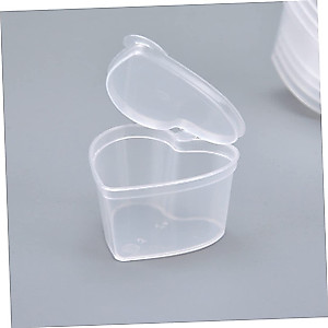 CORHAD 25 pcs Heart Shape Transparent Storage Boxes with Lids Sundries Organizer Sealing Case for Jewelry Candy and Items