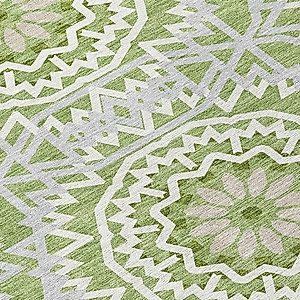 Addison Rugs Chantille ACN619 Green 9' x 12' Indoor Outdoor Area Rug, Easy Clean, Machine Washable, Non Shedding, Bedroom, Living Room, Dining Room, Kitchen, Patio Rug