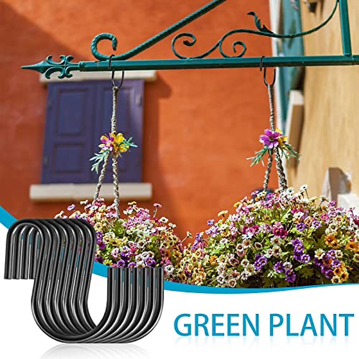 120 Pieces Small S Hooks Hanging Plants Hooks Mini S Shaped Iron Wire Hook Hanger Ornament Storage Hooks for DIY Craft Hanging Pot Jewelry Key Chain Tags (Black,1 Inch)