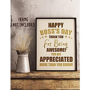 Jumbo Happy Boss’s Day Card for Boss Manager, Big Boss Thank You Card, Funny Oversize Appreciation Card from Team, Thank You for Being Awesome