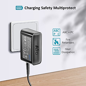 KFD 30V AC Adapter for BuTure JR400 VC40 VC50,Bosch Athlet 25.2V Charger,Honiture S11 S12 S13,eufy HomeVac S11,Levoit ‎VortexIQ 40 LSV-VF401,Vistefly V15 MAX,INSE S10 Vacuum Cleaner Power Supply Cord
