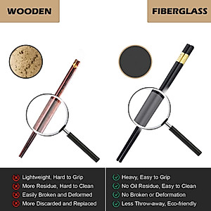 Chopsticks, Bestdin 10 Pairs Fiberglass Chopsticks Reusable, Premium High Temperature Resistant Chop Sticks for Cooking Eating, Square Non-Slip Odorless ChopSticks Reusable, Dishwasher Safe, 9.4 Inch