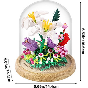 RSDHFLY Creative Bonsai Flower Bouquet Building Kit,Flower Botanical Collection Construction Building Toy,Building Blocks Set for Adults and Kids (Lily Bonsai Flower)