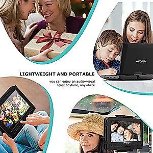 MYDASH 12.5" Portable DVD Player, Car DVD Player for Kids with 10.5" HD Swivel Screen, 5 Hrs Rechargeable Battery, Support CD/DVD/SD Card/USB, Car Headrest Mount Case, Car Charger, Region Free, Black