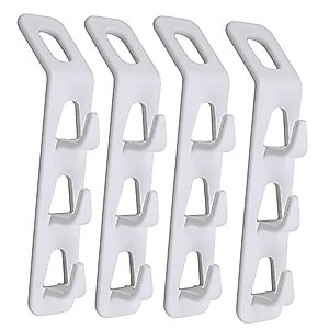 4Pcs Plastic Clothes Hanger Connector Hooks Hanging Display Hook Clothes Closet Space Saver Organizer for Space Saving Retail Store Display Home Use, White