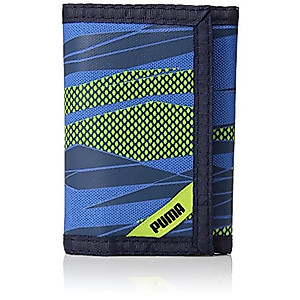 PUMA Kids' Little Rise Trifold Wallet, Navy/Green, One Size