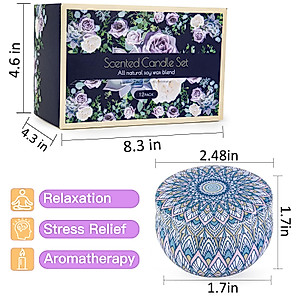 Scented Candles Gift Set, 12 Pack Soy Candles for Home Scented, Stocking Stuffers for Women, 300 Hours Burning, Aromatherapy Candle Set, Birthday Gifts for Women Mom with Gift Box