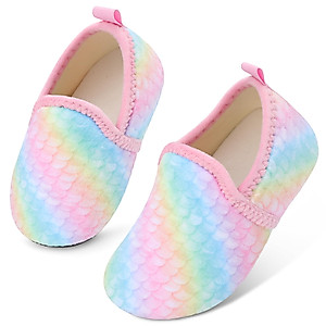 Scurtain Unisex Toddler Slippers - Big Kids & Little Kids Sizes, Artificial Woolen, Colorful 8.5-9