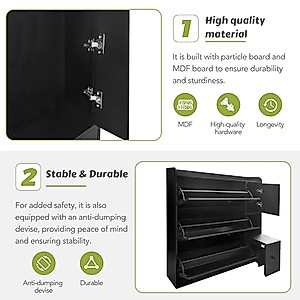 ZLECTIO Shoe Rack with 3 Flip Drawers and 1 Pull-Down Seat, Freestanding Shoe Cabinet for Entryway with Drawer, Shoe Storage Organizer for Home Living Room Bedroom Apartment Hallway