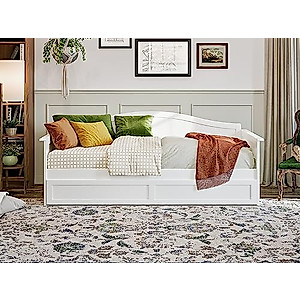 AFI, Acadia Twin Size Wood Daybed Frame with Twin Trundle, White