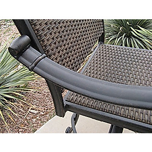 Santa Clara Outdoor Patio Set 6pc Swivel Barstools 30" H Dark Bronze Cast Aluminum