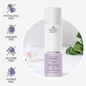 Nourish Beaute Sulfate Free Hair Growth Shampoo to Tone, Highlight and Shine with Violet Pigments and Jojoba Oil, Cruelty Free