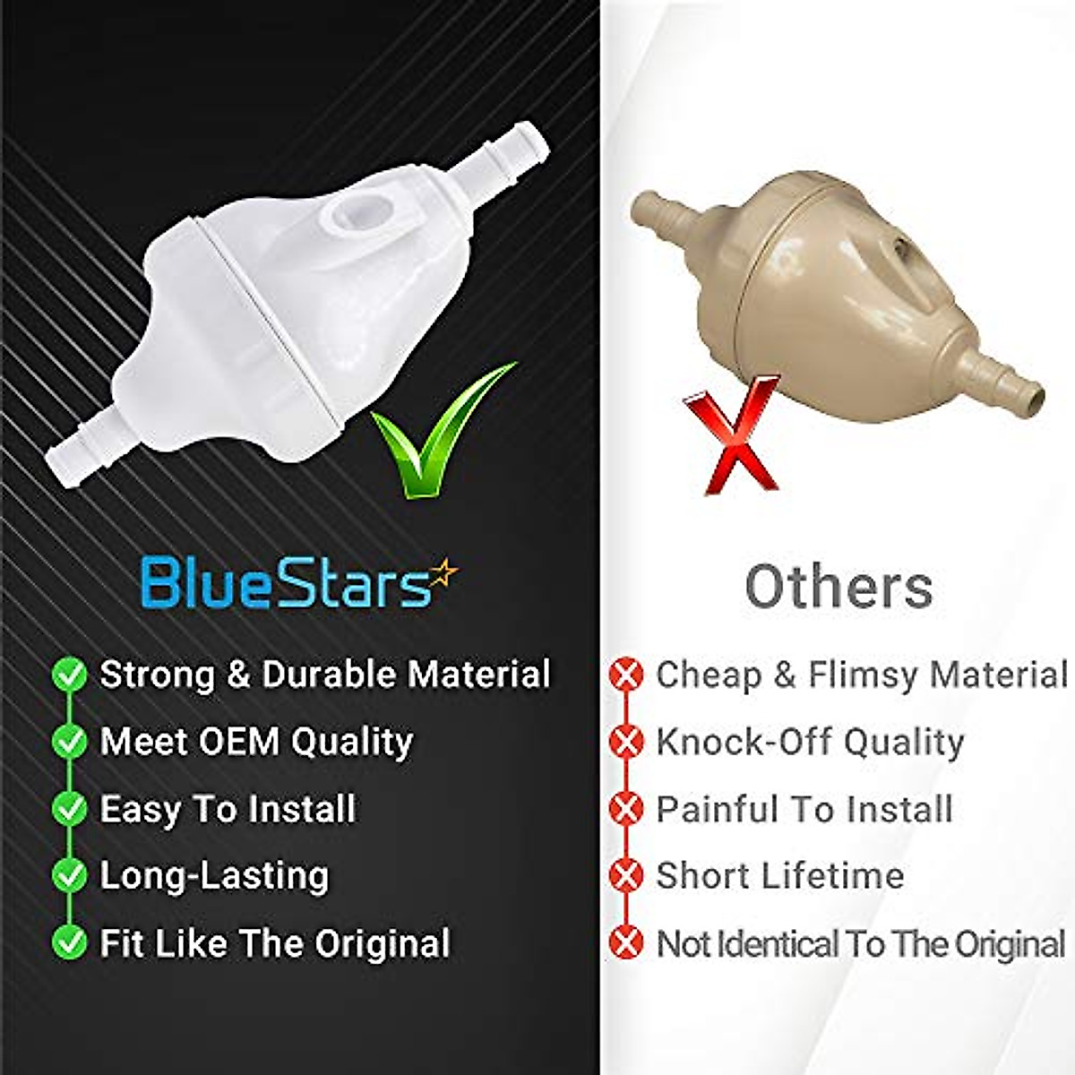 BlueStars [Upgraded] G52 Backup Valve Kit Replacement Part - Exact Fit for Polaris 180, 280, 380, 480, 3900 Pool Cleaner - Improved Valve Lifespan, Upgraded Crack Resistant Casing (White)