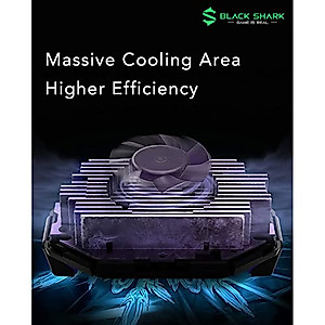 Black Shark Fun Cooler 3 Pro Cell Phone Cooler, 20W Power Fast Cooling Mobile Phone Radiator with in-APP Control | Temperature Drop by up to 30℃ | RGB Lights | 7 Blade Fans for iOS/Android (Black)