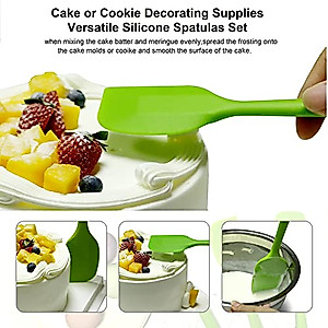 Silicone Spatulas Set of 4 Heat Resistant for Non Stick Cookware-Rubber Spatula Silicone for Baking Cookie Decorating Supplies Cake Turntable or Scraper-Small Fish Spatula for Cooking