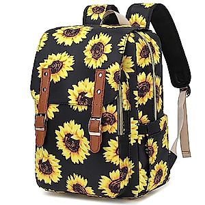 Kouxunt Sunflower Laptop Backpack for Women Girls, 15.6 inch College School Backpacks Travel Casual Daypack