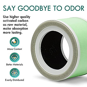 Keedal [Upgraded] Vista 200-RF Compatible with Air Purifier LEVOIT Vista 200, Replacement Filter w/ H13 True HEPA, Green 2-Pack