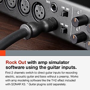 Tascam US-16x08 Rackmount USB Audio/MIDI Interface for Recording, Drum Recording, 8 XLR/8 1/4" Inputs, 8 Outputs, Control Software,Black