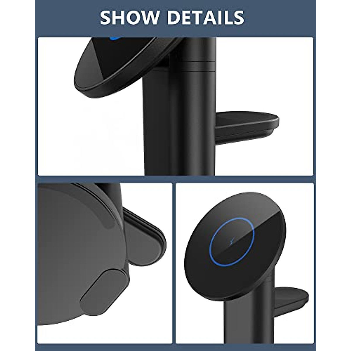 3 in 1 Magnetic Wireless Charger, Aluminum Alloy 15W Fast Wireless Charging Station for iPhone 13/12,Pro,Pro Max,Mini, MagSafe Charger Stand Dock for Apple AirPods 3/2/Pro, Apple Watch 7/SE/6/5/4/3/2