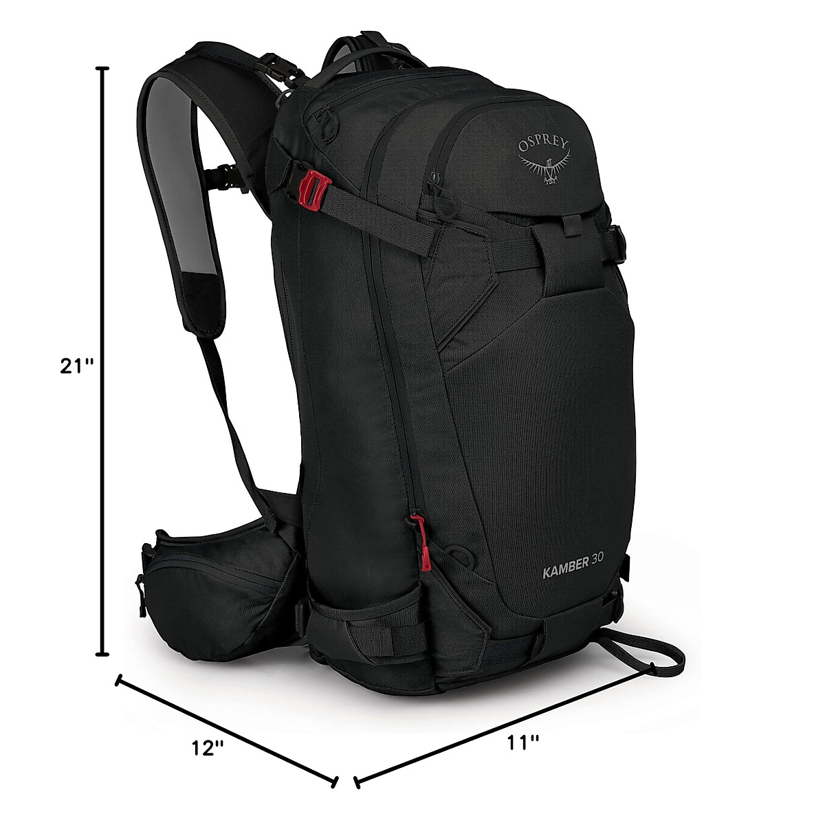 Osprey Kamber 30 Men's Backcountry Ski and Snowboard Backpack, Black