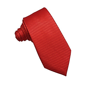 Wehug Men's Classic Solid Tie Silk Woven Necktie Jacquard Neck Red Ties For Men LD0050