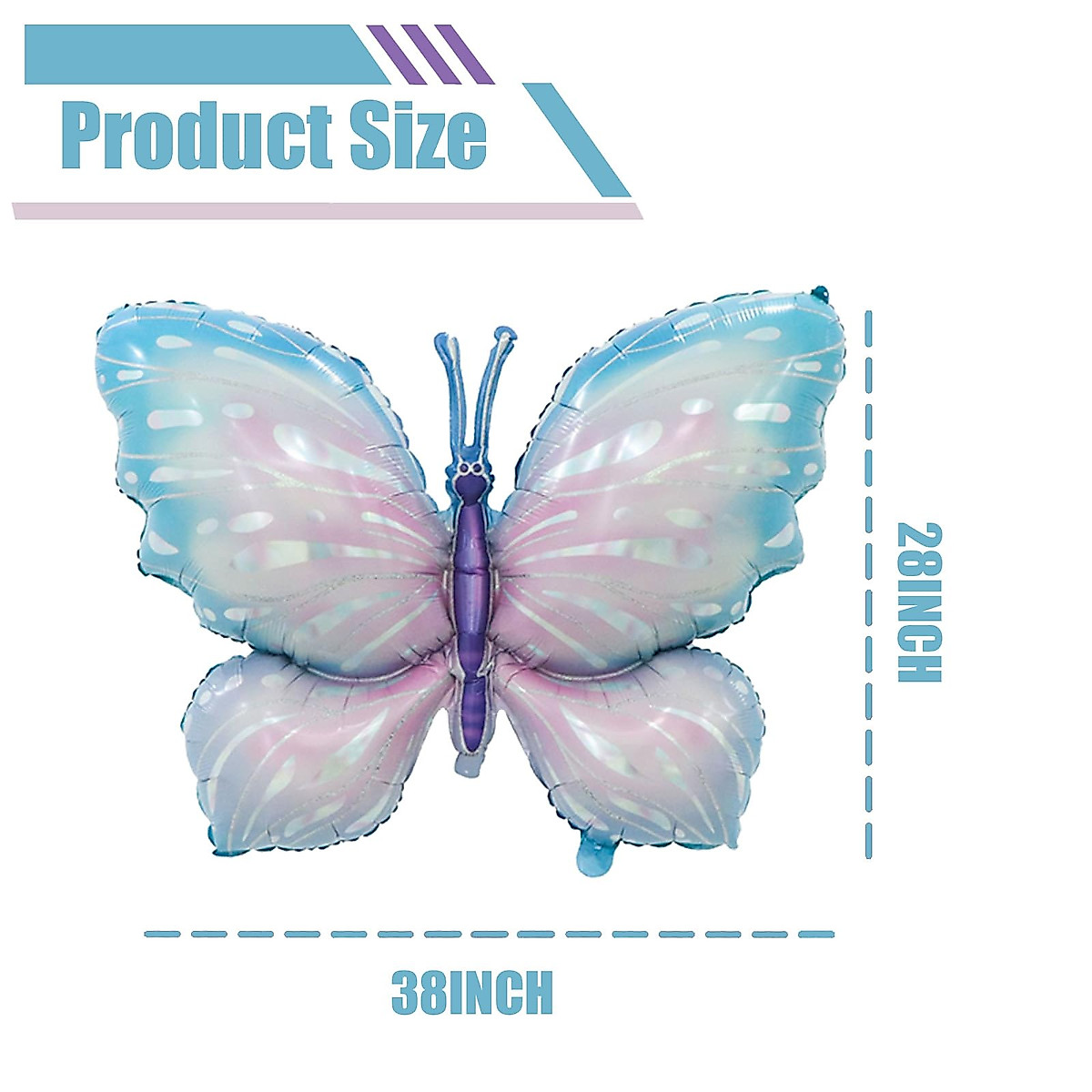 Giant Butterfly Balloon 5 Pcs 40Inch Purple Butterfly Balloons for Butterfly Birthday Decorations Butterfly Party Decorations (Purple)