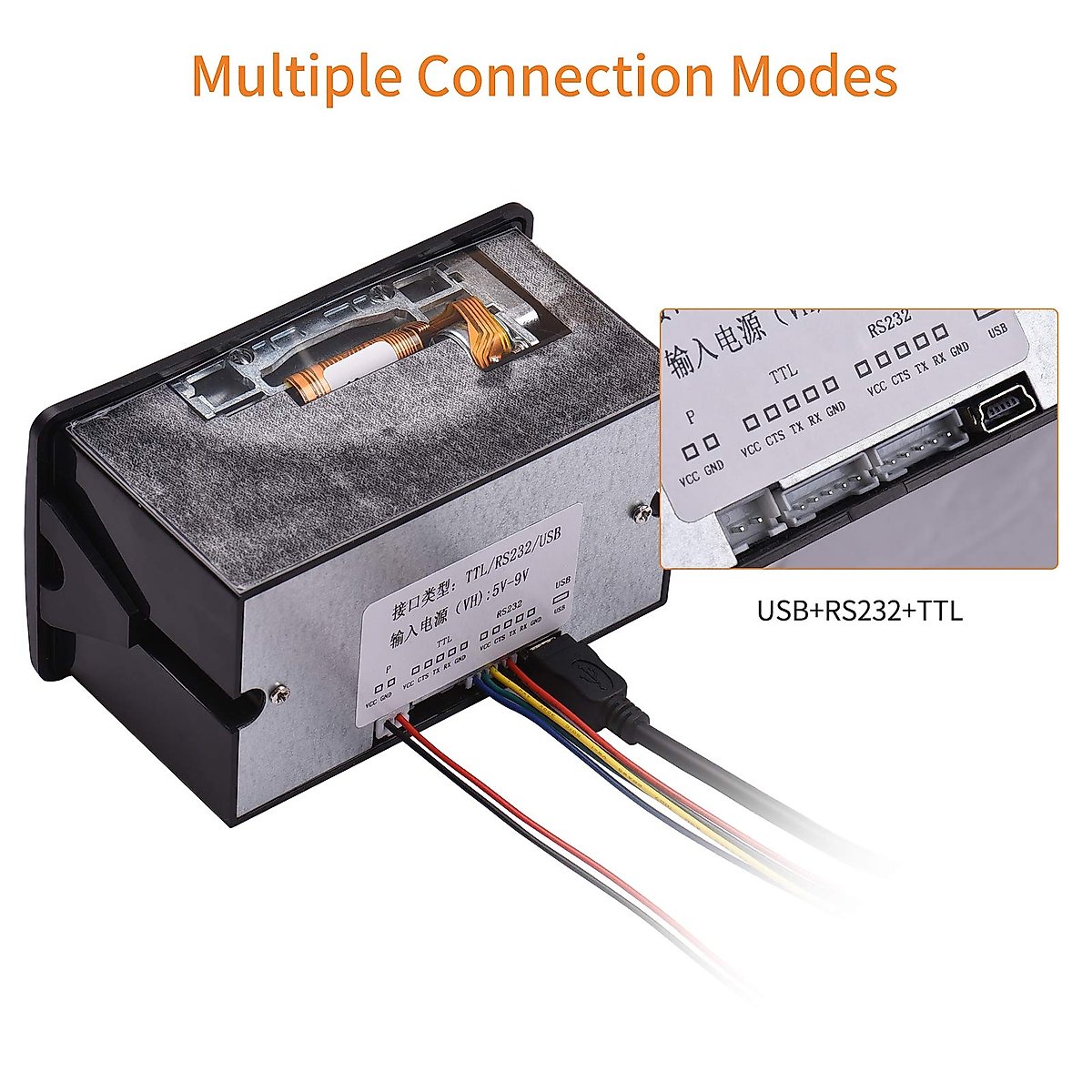 HUIOP Thermal Receipt Printer,Embedded Thermal Receipt Printer 58MM Mini Printing Module Low Noise with USB/RS232/TTL Serial Port Support ESC/POS Commands for Weighing Apparatus Cash Register