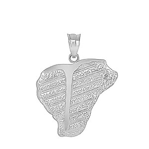 Solid 925 Sterling Silver T-bone Beef Steak Pendant