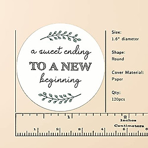 A Sweet Ending to a New Beginning Stickers, Wedding Favor Sticker Labels-120PCS