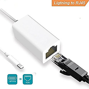 [Apple MFi Certified] Lightning to Ethernet Adapter,RJ45 Ethernet LAN Network Adapter Cable with 8 Pin Connector Compatible with iPhone 13/12/11/XS/XR/X/8/7/iPad/iPod, Plug and Play, Supports 100Mbps