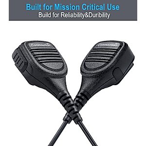 commountain Speaker Mic with Reinforced Cable for Motorola Radios XPR 3500e, XPR 3300e, XPR 3500, XPR 3300, XPR3500e, XPR3300e, XPR3500, XPR3300, XPR Noise Reduction Shoulder Microphone-5 Pack