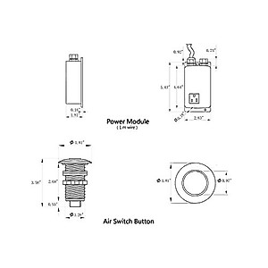 SINKINGDOM Air Activated Switch Button for Sink Garbage Disposal Part, Brushed Nickel
