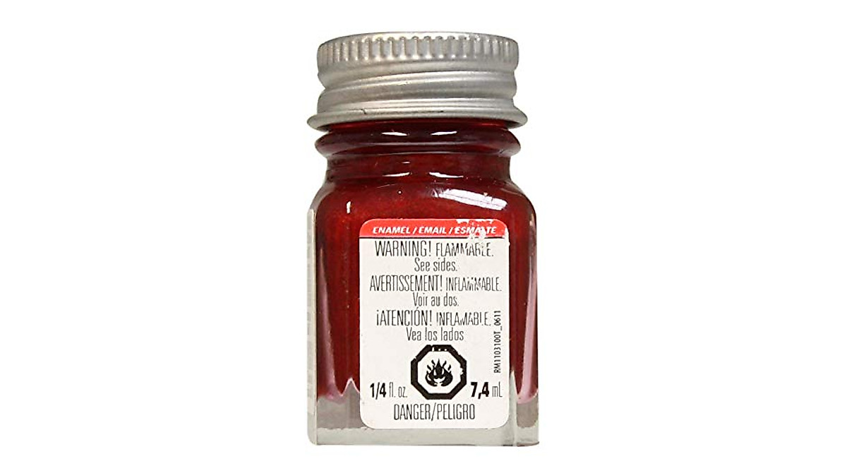 Testors Stoplight Red Metallic Enamel Hobby Paint - Vibrant & Fast-Drying