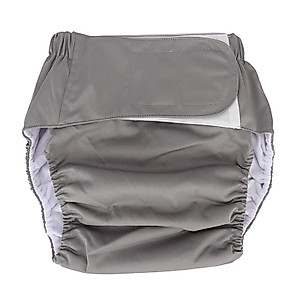 Adult Diaper Cover, Waterproof Washable Reusable Waterproof Diapers Adult Diapers Cloth Pocket Nappy Cover[Gray]