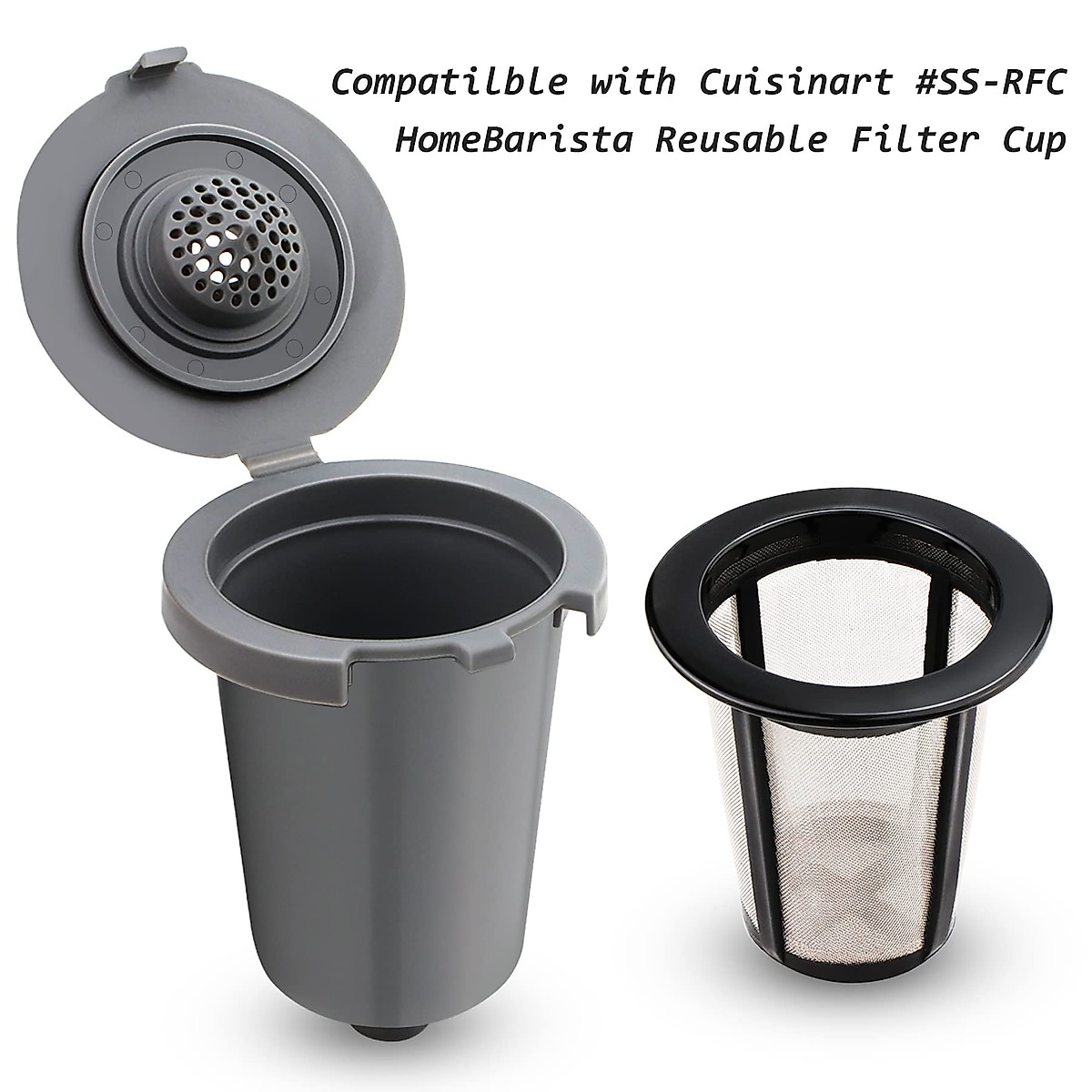 Reusable Filter Cup for Cuisinart, Gray (2 Pack)