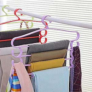 WXZNB Hangers 3Pcs Plastic 4 Layers Pants Trousers Hanger Holder Space Saving Clothes Belt Tie Scarf Towels Storage Organizer 7F