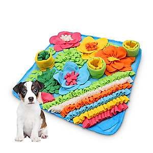 JXTZ Snuffle Mat for Dogs, Interactive Dog Snuffle Mat, 15.4 x15.4 inches Sniffing Activity Mat for Boredom Relief, Slow Feeder, Felt Wool Dog Feeding Mat, Relieve Anxiety, Puzzle Toy for Dogs, Cats