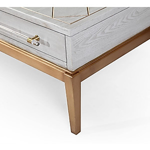 Bassett Mirror Perrine Rect Cocktail, Soft Graphite